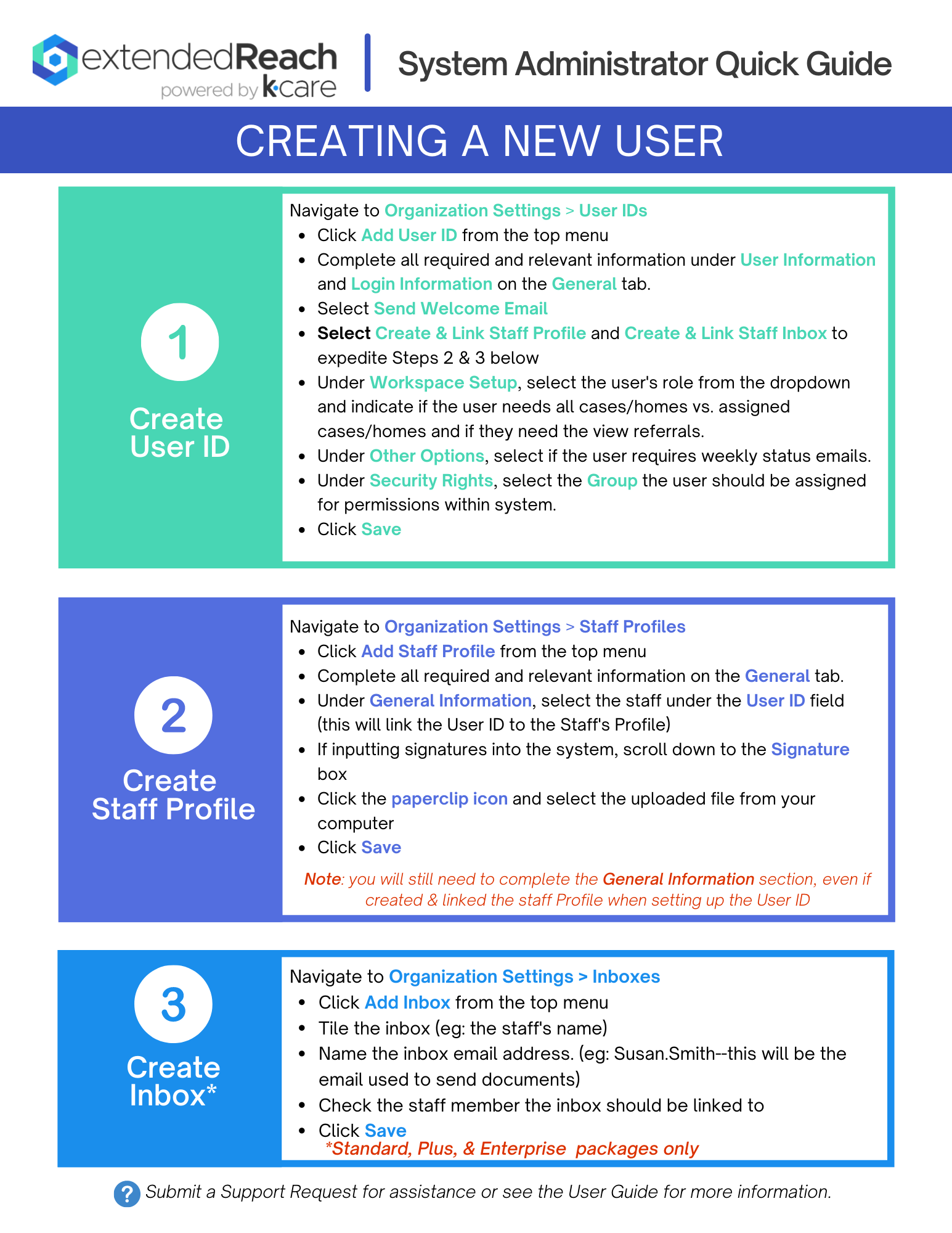Creating a New User Quick Guide – extendedReach