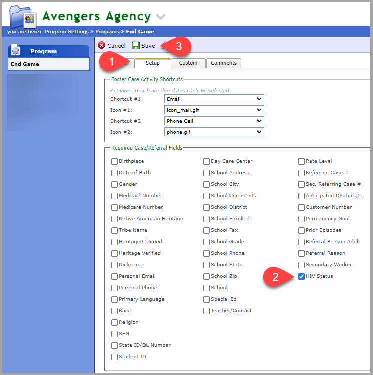 HIV Status Field on Cases – extendedReach