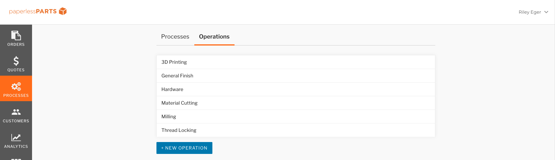 Setting up operations