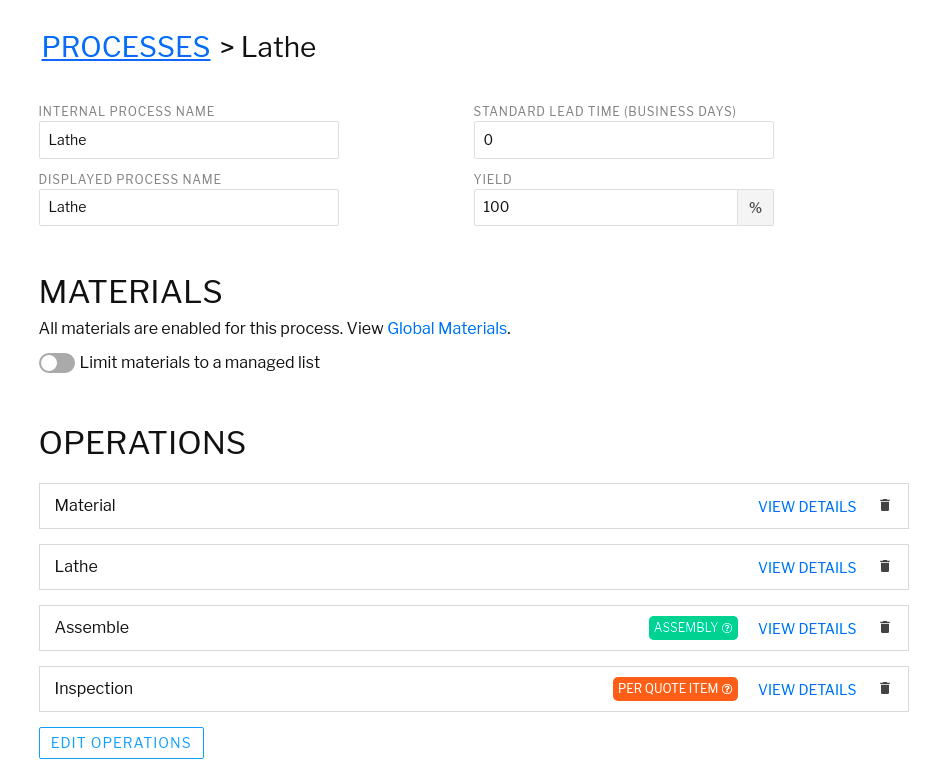 Custom operation generation