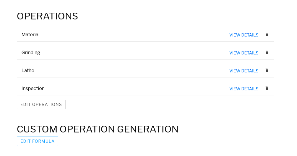 Custom operation generation