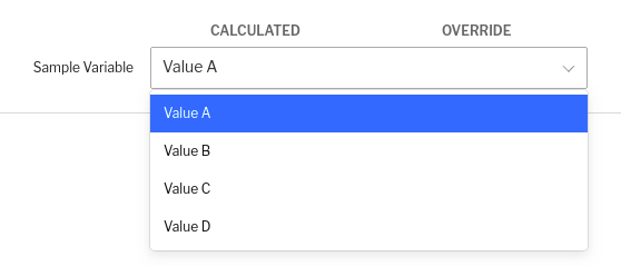 Drop down variables
