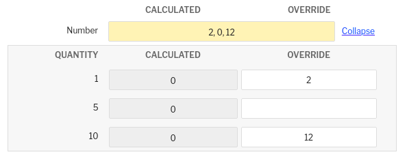 Quantity-specific variables