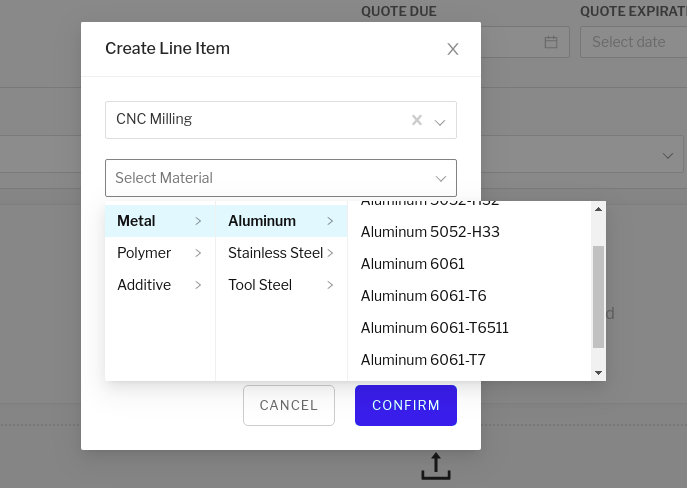 Managing materials