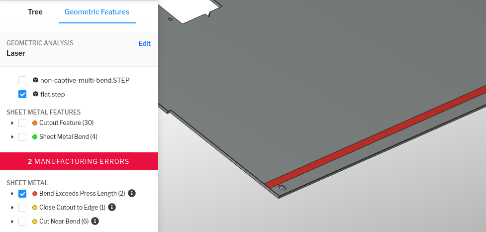 Sheet metal interrogation