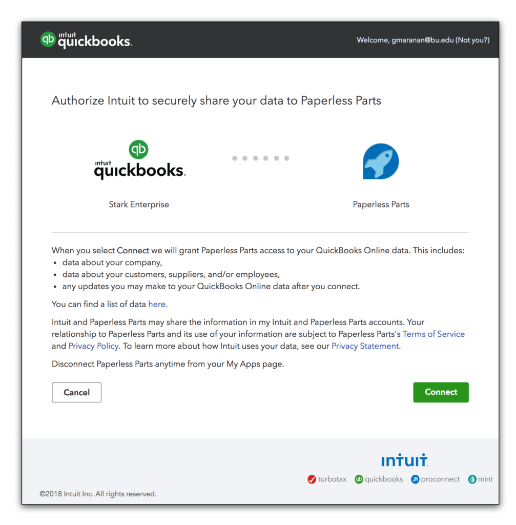 Quickbooks Online Integration
