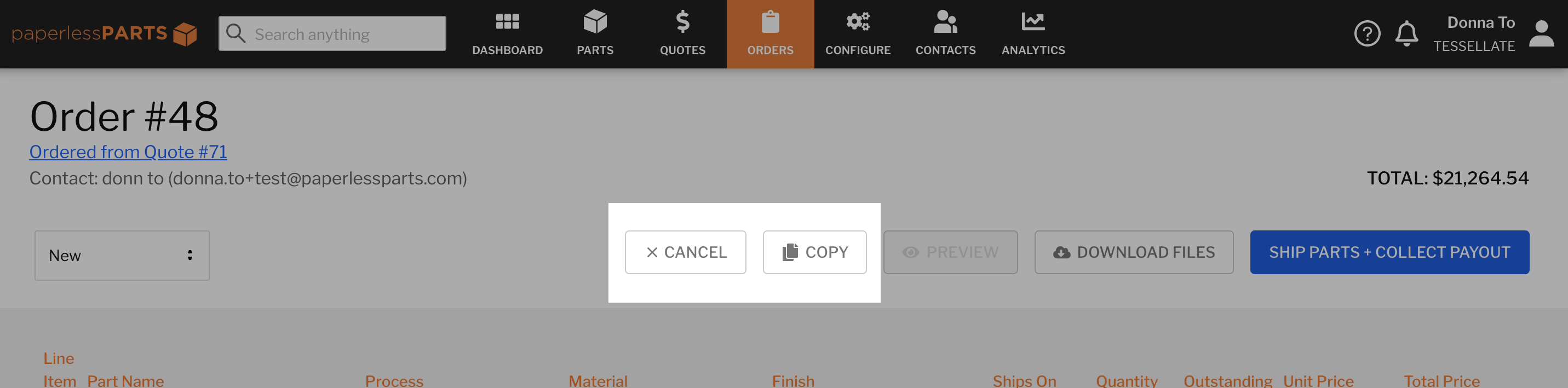 Post-order changes and limitations