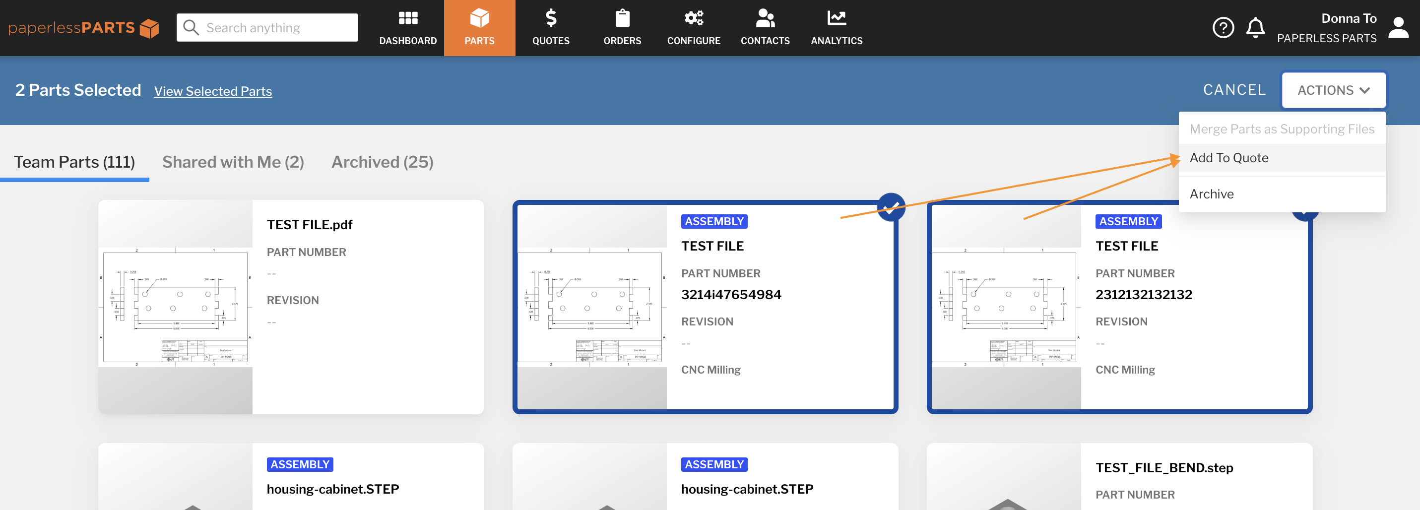 Navigate and manage the Part Library