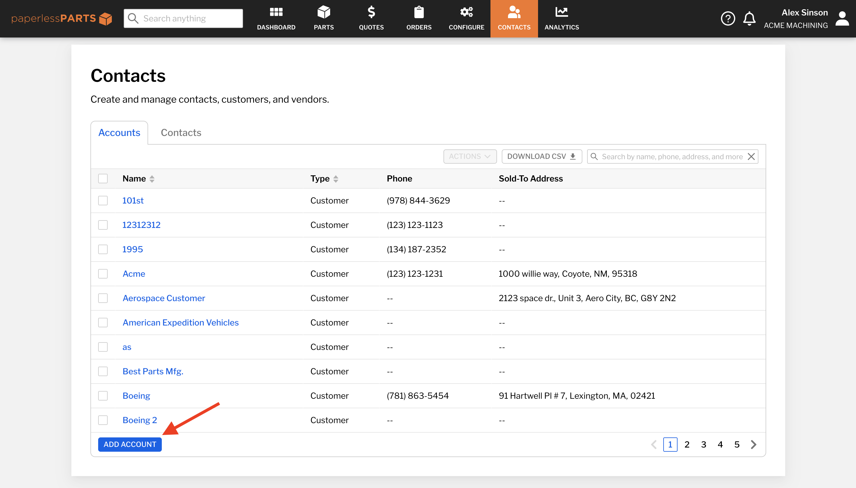 Accounts and contacts