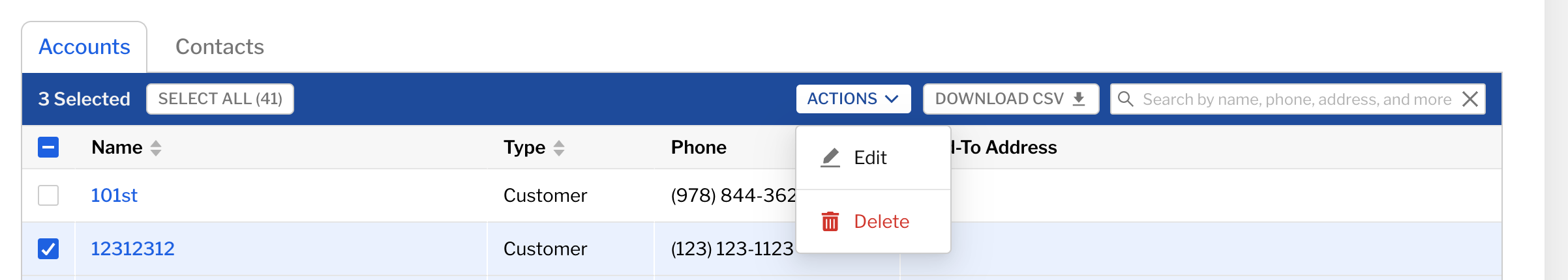 Accounts and contacts