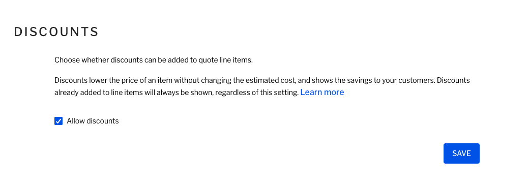 Digital Quote settings