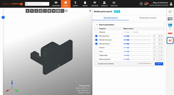 Similar parts search (BETA)