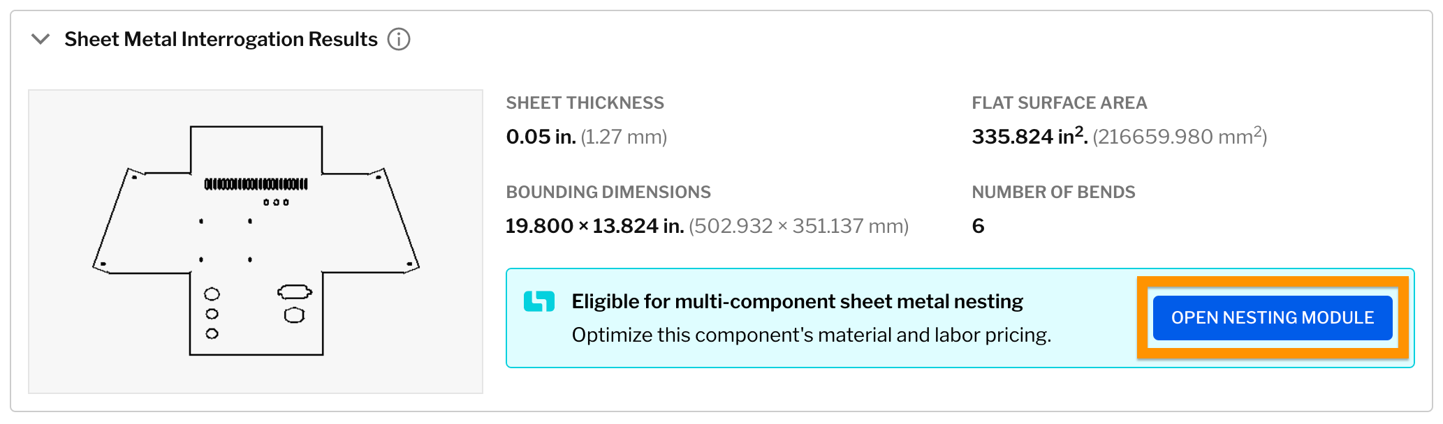 Multi-component sheet metal nesting