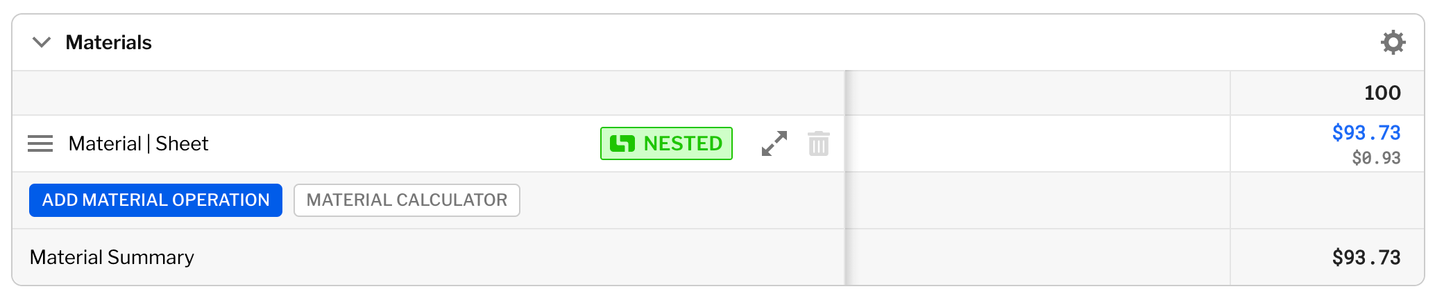 Multi-component sheet metal nesting