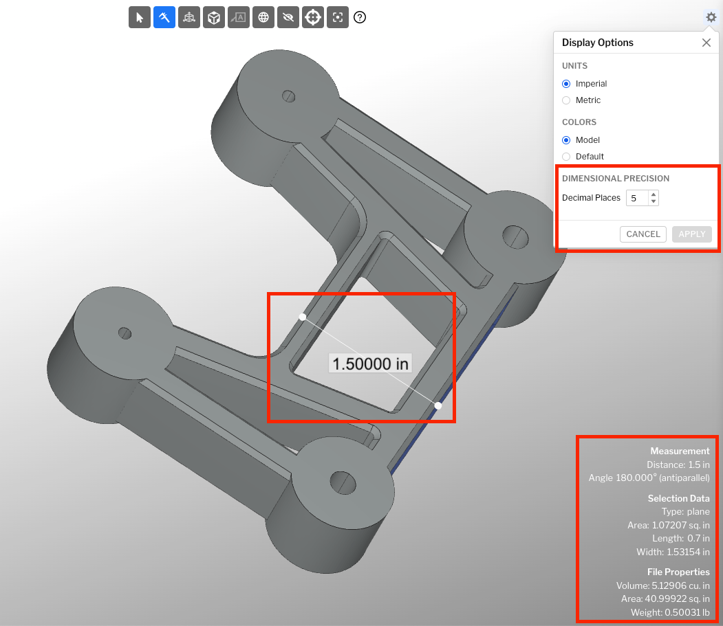 3D viewer display options