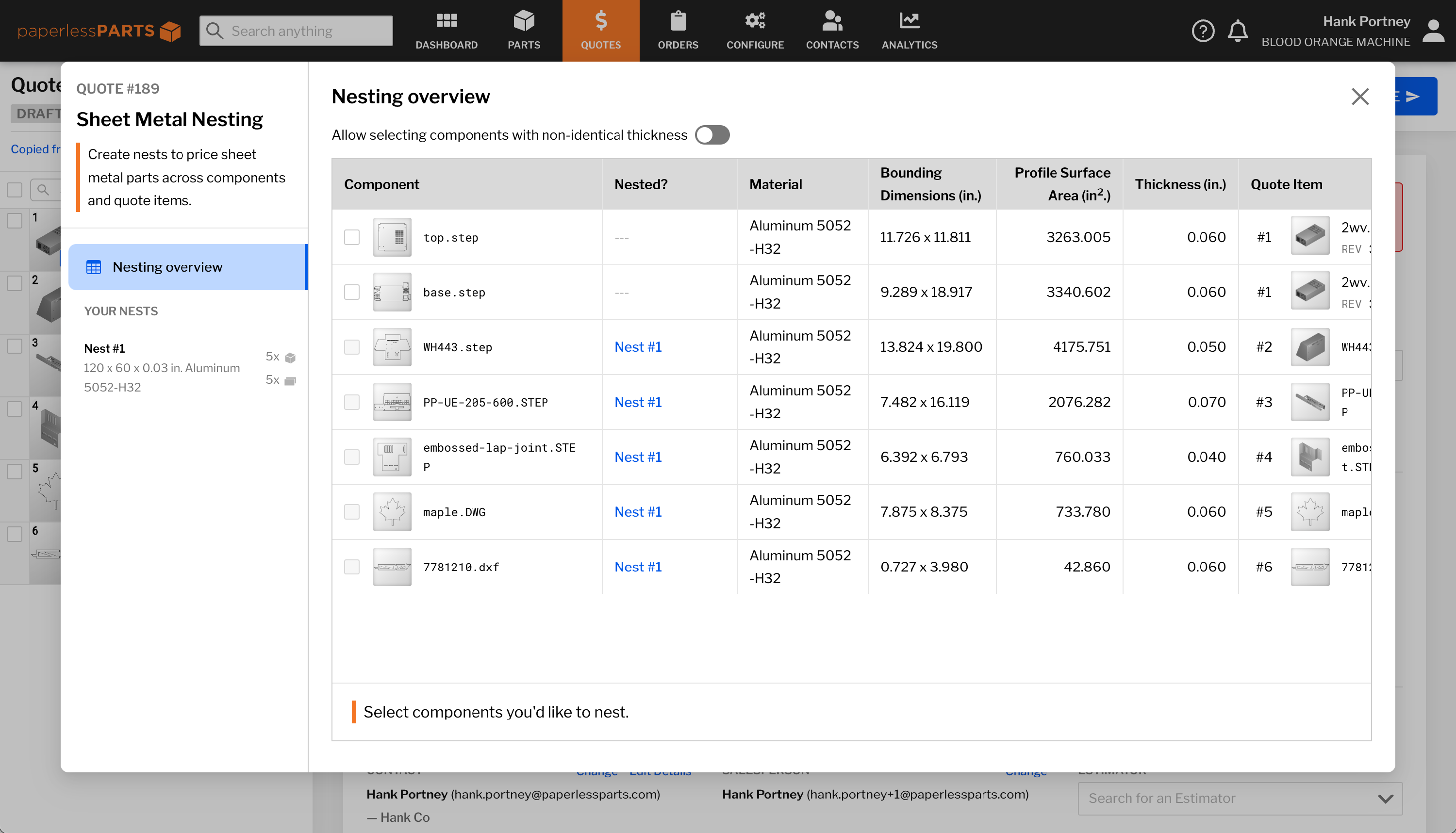 Multi Component Sheet Metal Nesting November 15th 2022 