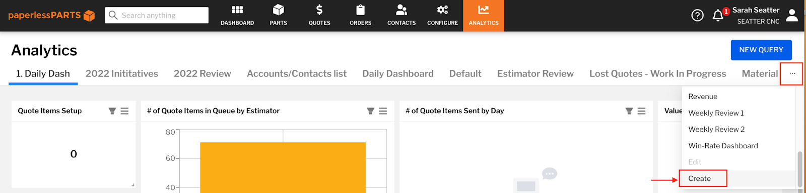 Setting up an analytics dashboard