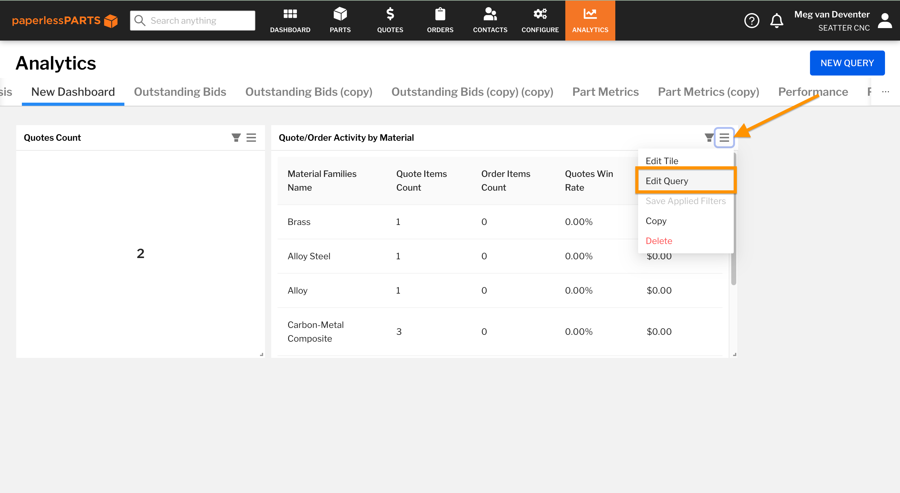 Setting up an analytics dashboard