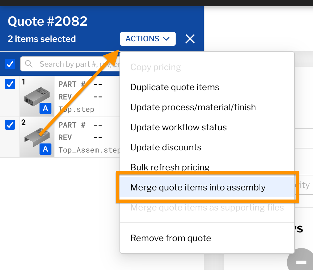 Add an existing part in your library to an assembly BOM