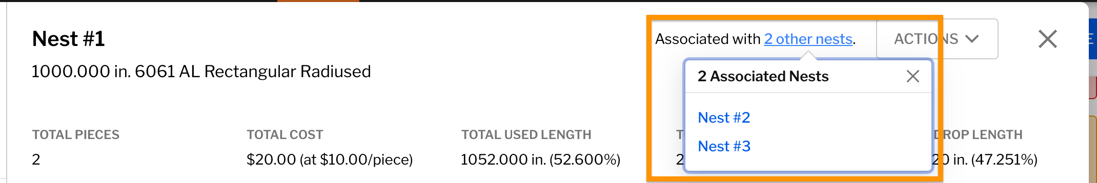 Multi-component sheet metal nesting