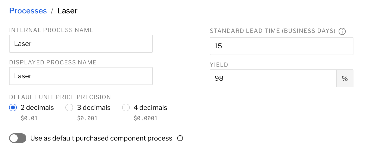 Duplicate processes, default unit price precision - May 30th, 2023