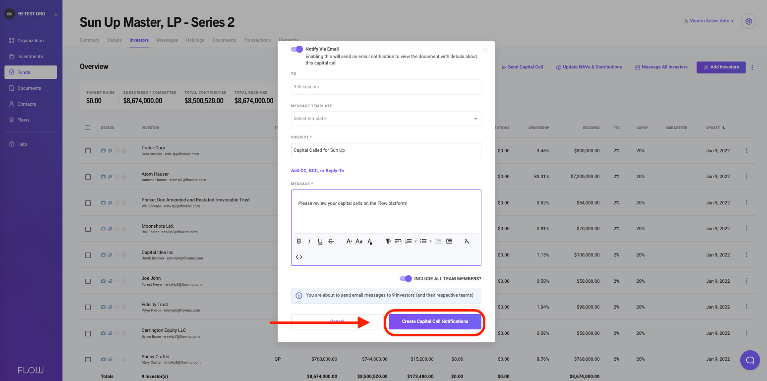 How to Send a Capital Call to Investors: Autogenerated Capital Calls – Flow
