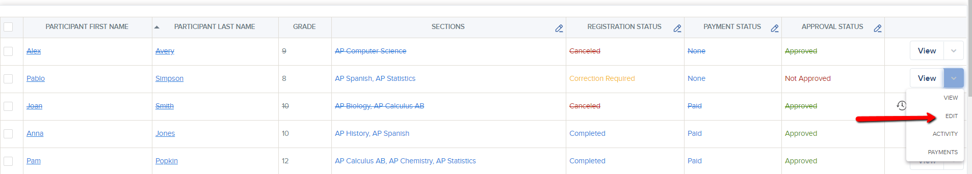 Student Registration - Cancel a Completed Registration – ArbiterSports