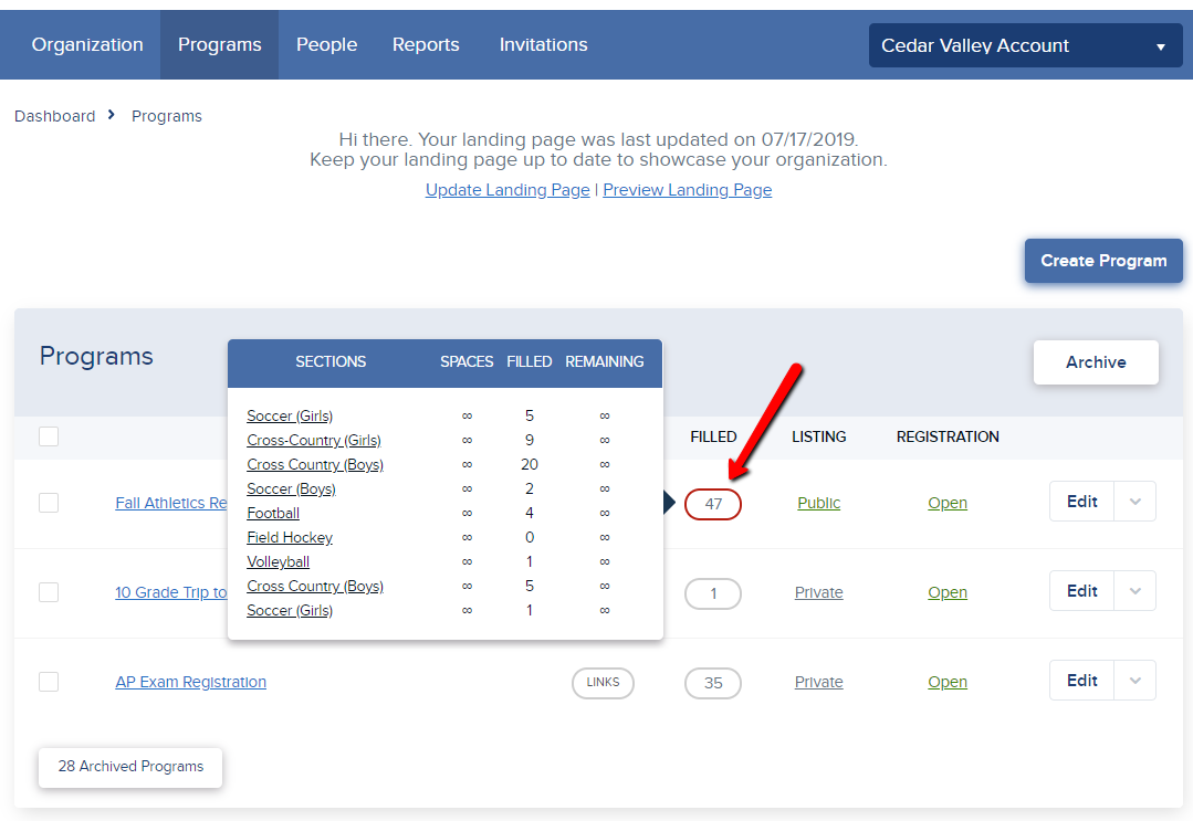 Student Registration - Cancel a Completed Registration – ArbiterSports