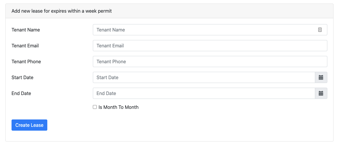 Adding a New Lease - Property Guard Compliance