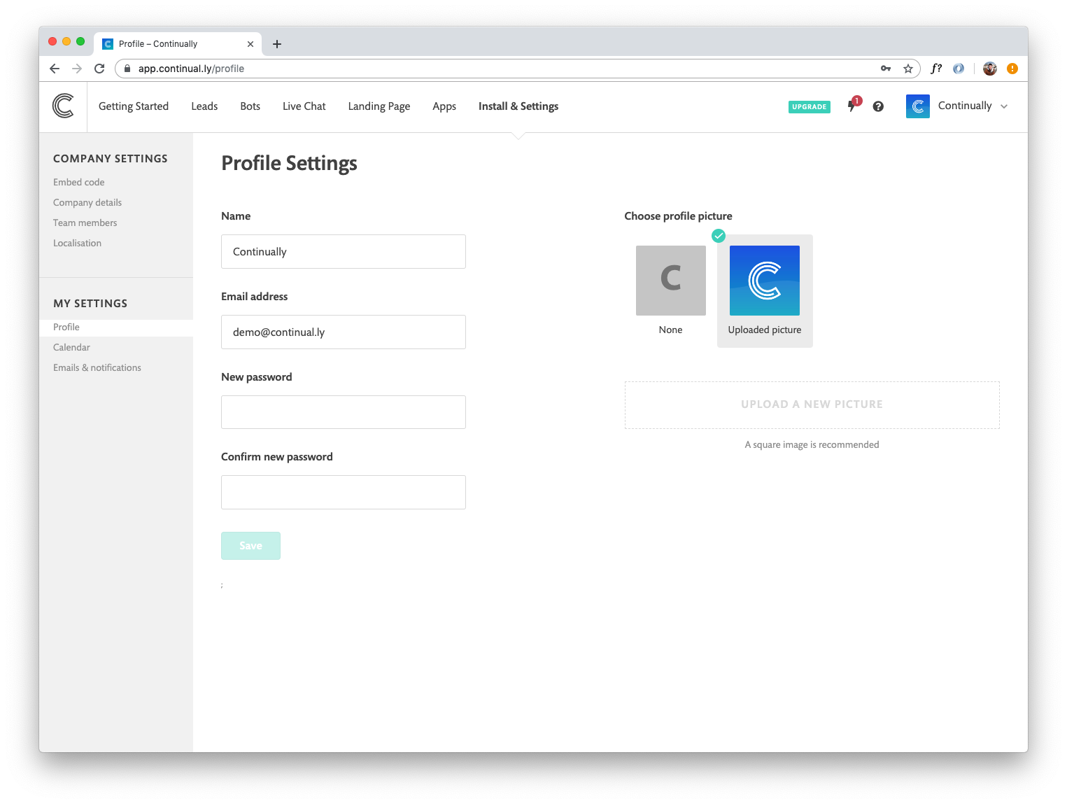 How to set profile picture / bot avatar - Continually Knowledge Base