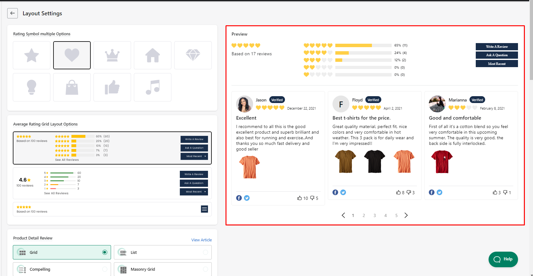 Layout Settings. - WebContrive