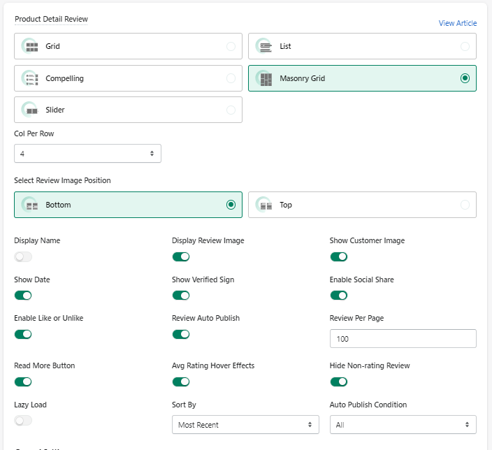 Layout Settings. - WebContrive