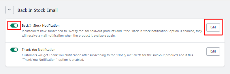 How to set back in stock button & Email? - WebContrive