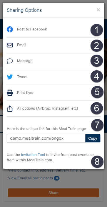 Invite: All options - Meal Train Help