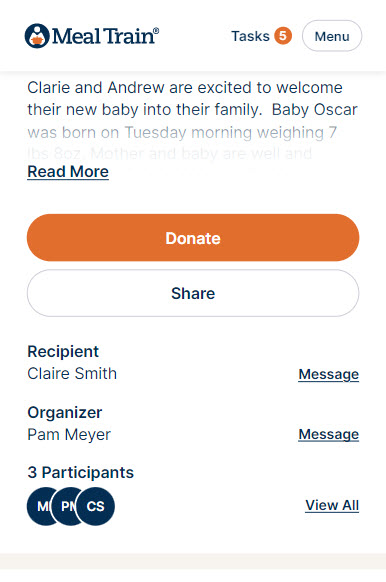 View and manage the participant list - Meal Train Help