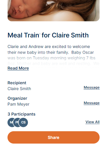 View and manage the participant list - Meal Train Help