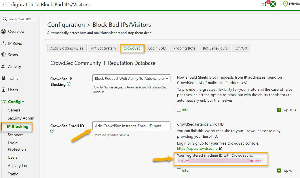 What Is The CrowdSec Enroll ID Option? - Shield Security for WordPress Knowledge Base