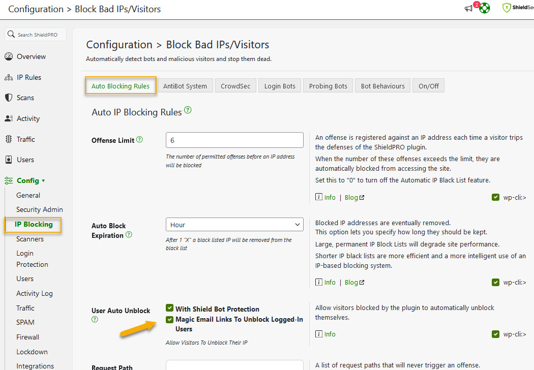 How to allow visitors/logged-in users to automatically unblock themselves from Shield - Shield ...