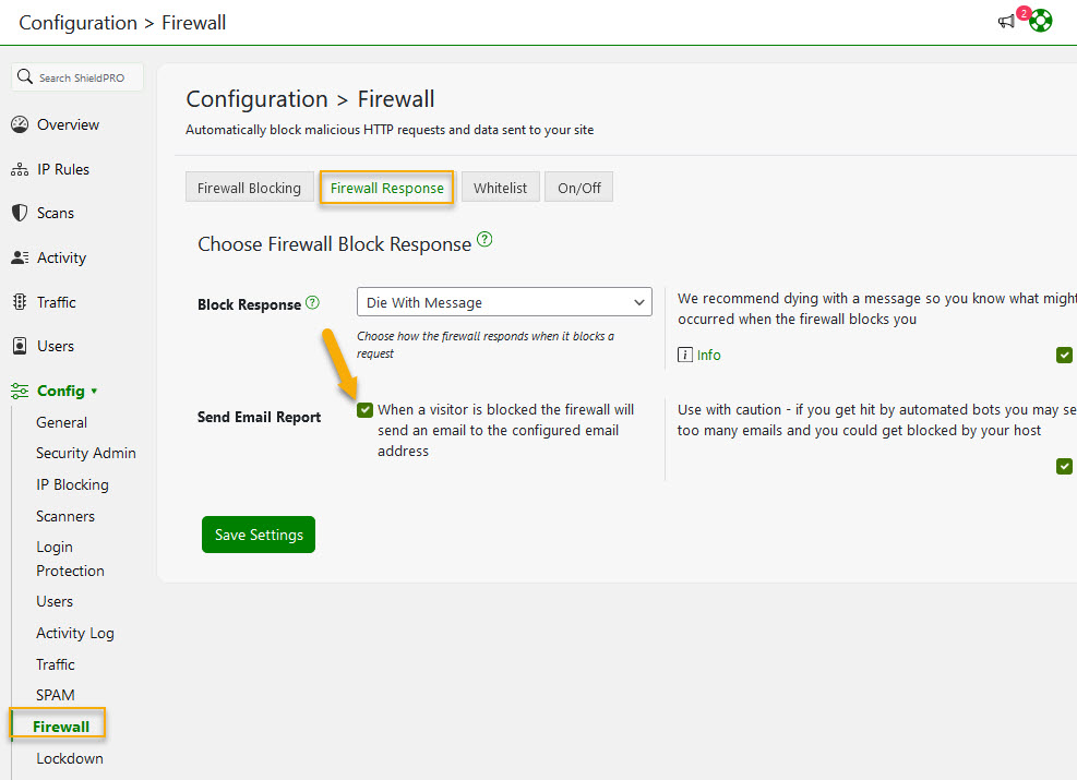 Firewall Block Response options explanations - Shield Security for ...