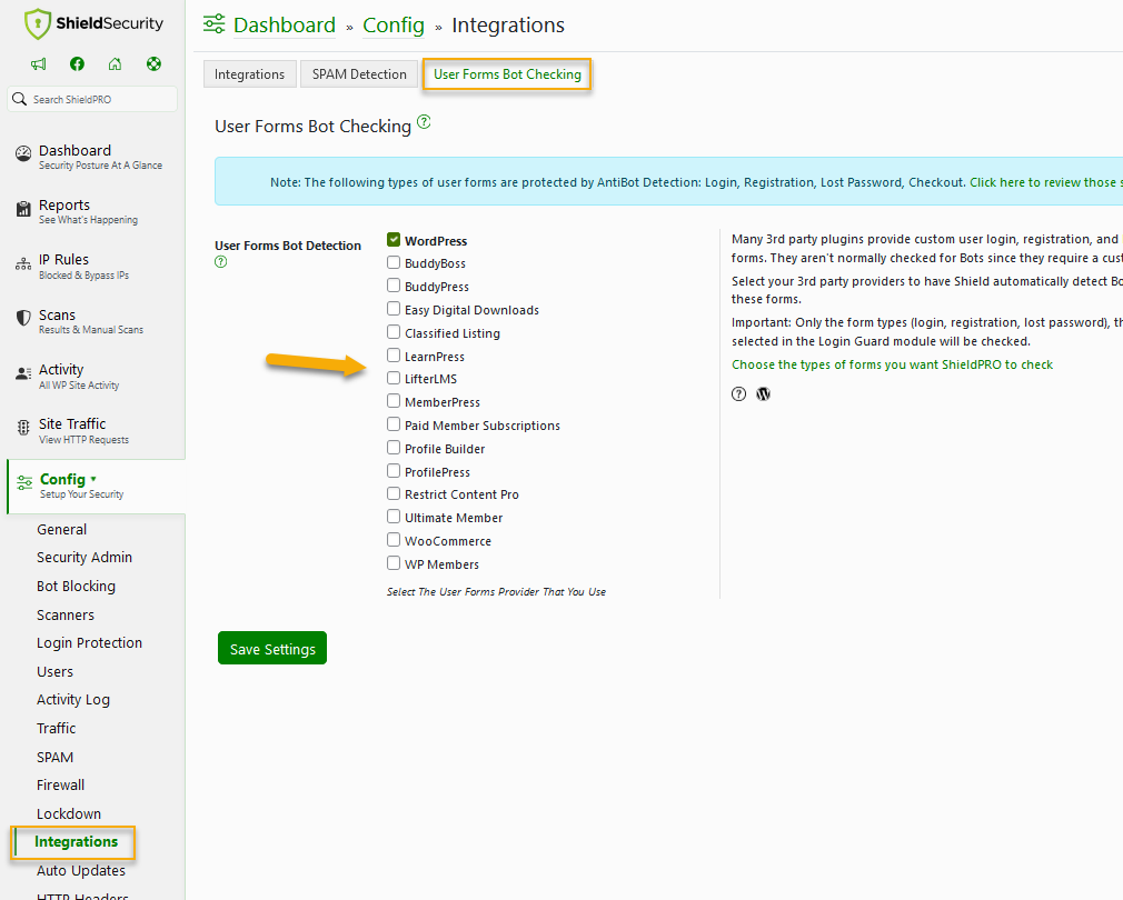 How to automatically detect Bot requests to custom user forms - Shield Security for WordPress ...