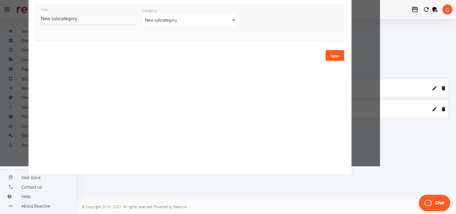How to create a product subcategory