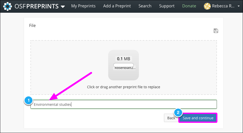 Upload a Preprint - OSF Support