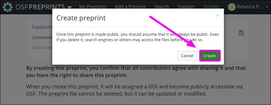 Upload a Preprint - OSF Support