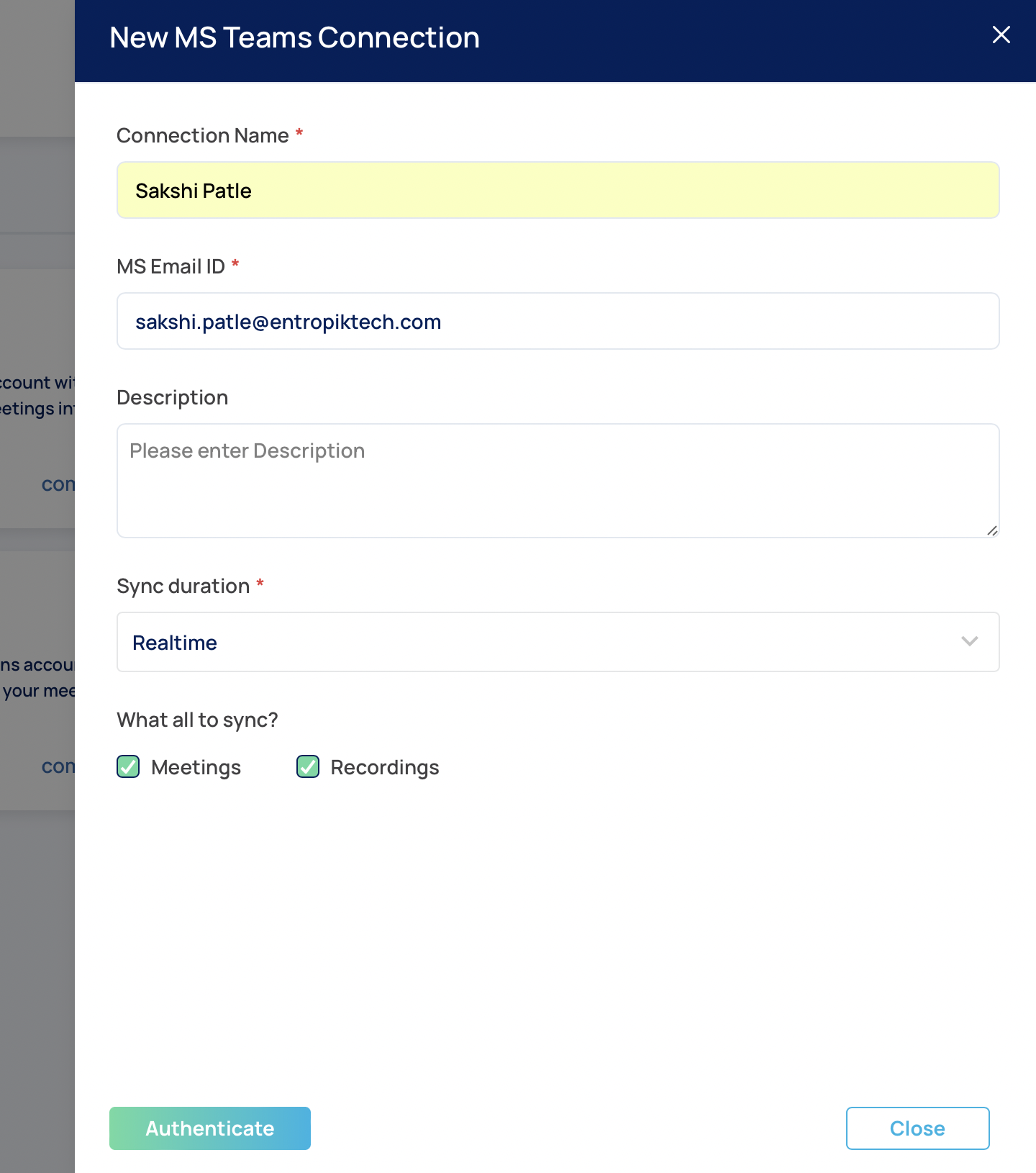 Setting up a Teams connection - Hi, how can we help?
