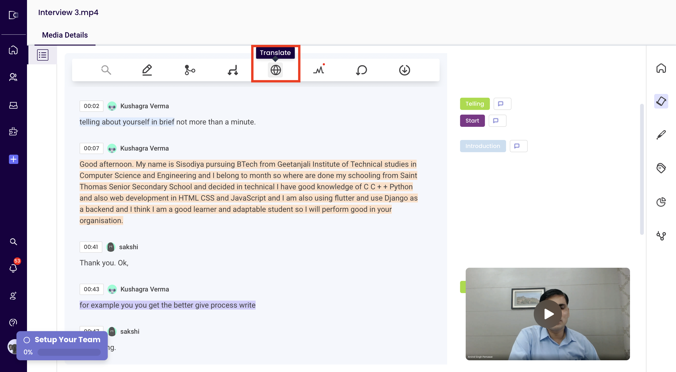 How to Translate Transcript? - Hi, how can we help?