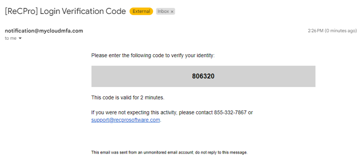 RecPro MFA Instructions - North Charleston MIS Support