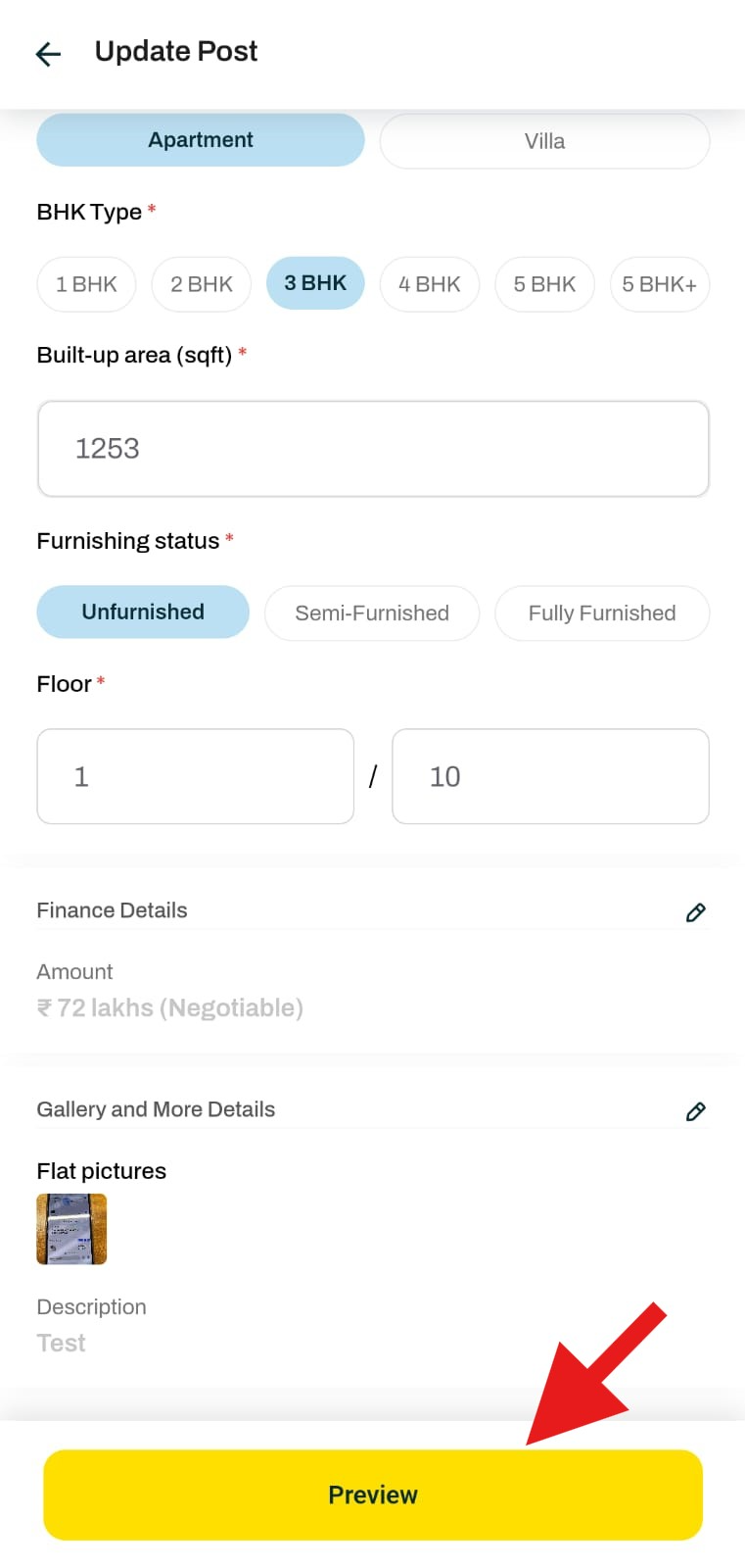 What steps do I follow to edit or delete my existing property listing ...