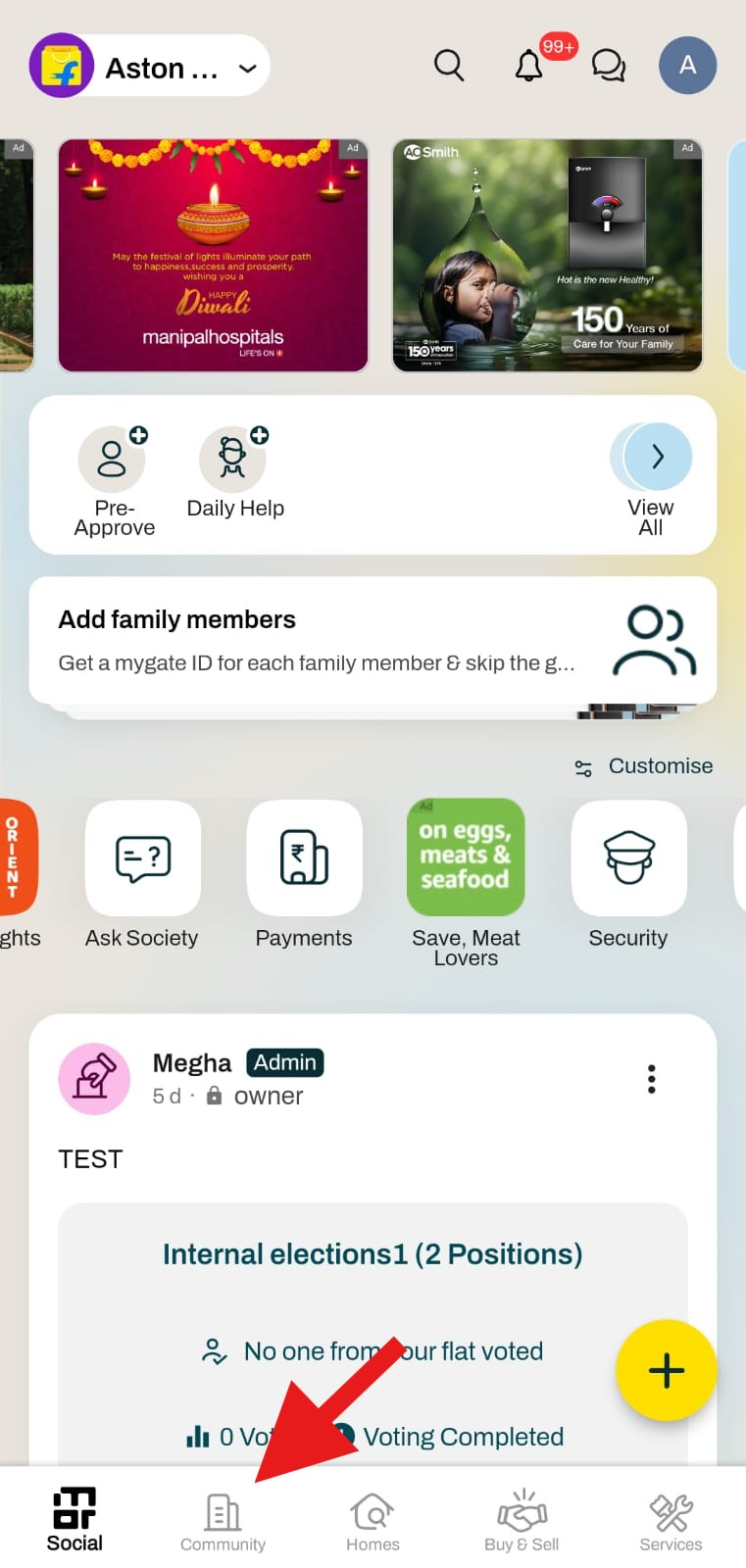 How can I connect to other residents using the mygate app? | Mygate