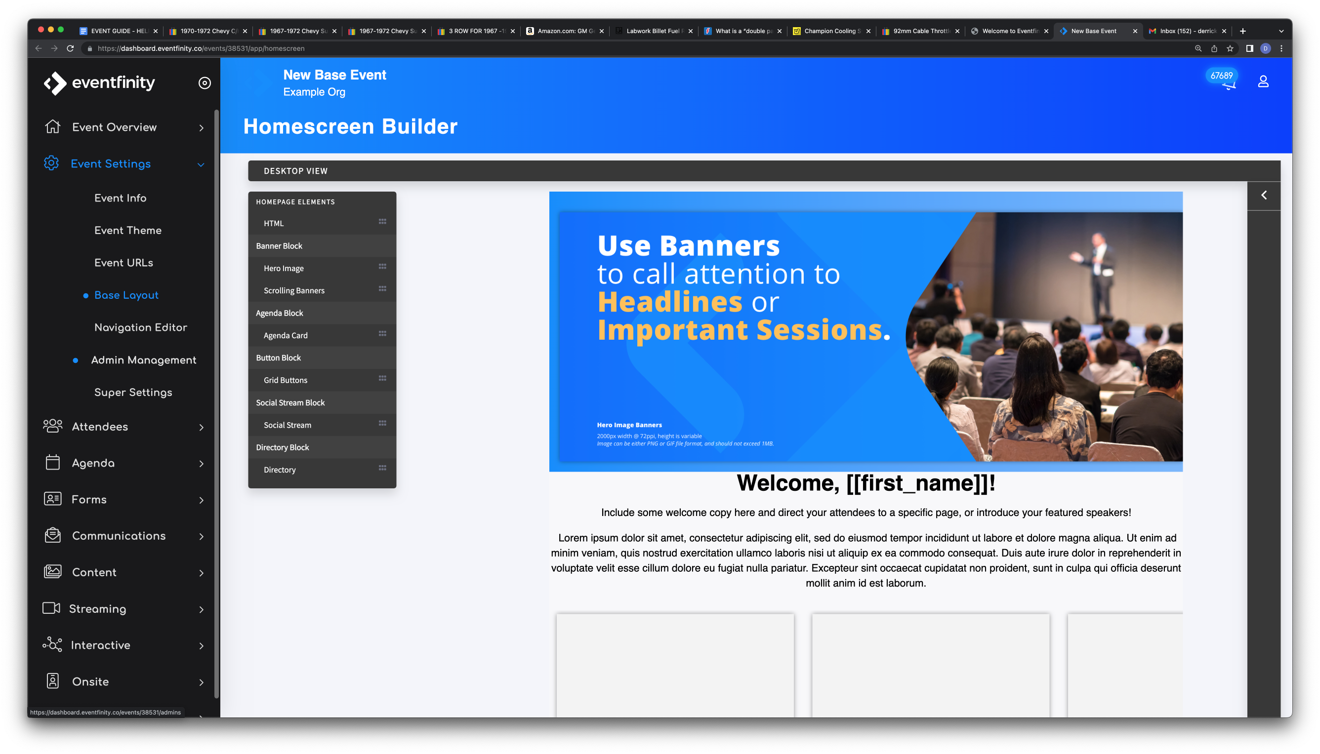 Home Screen Builder | Eventfinity Dashboard Helpsite