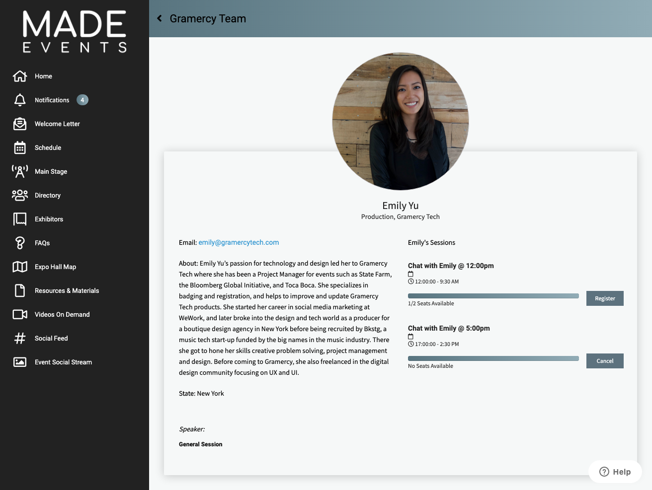 Attaching Enrollable Sessions to a Directory Profile Page | Eventfinity ...